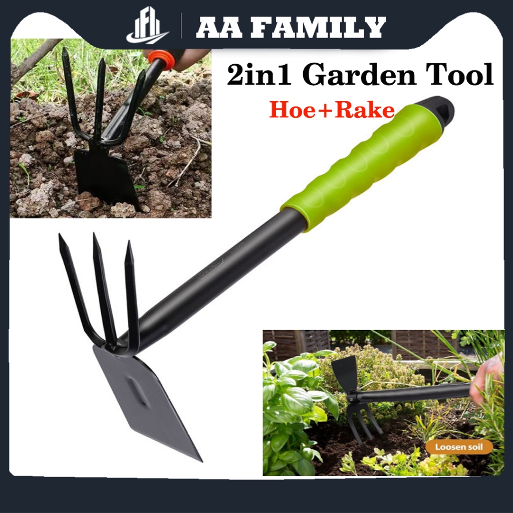 2in1 Garden Tool Household weeding Three-Tooth Hark hoe Lawn Loosening ...
