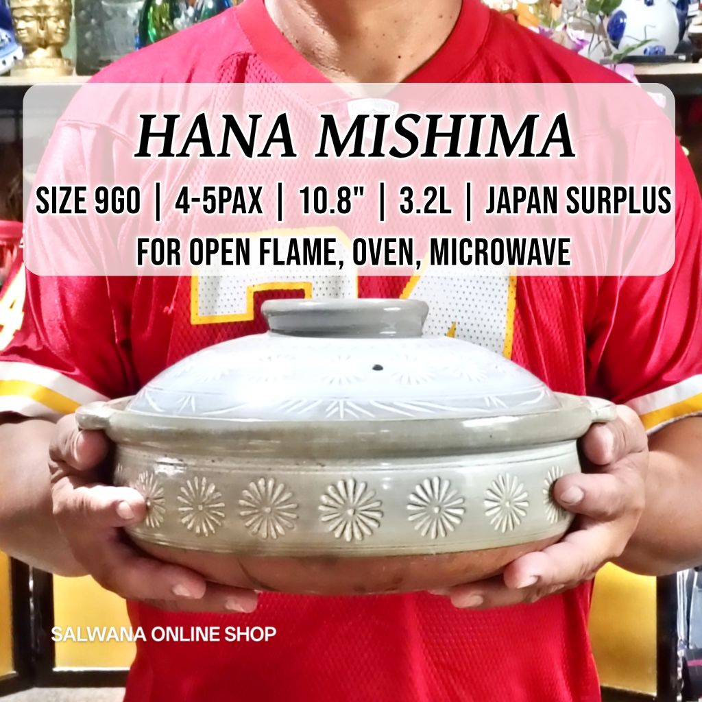 9GO JAPAN HANA MISHIMA HOTPOT / CLAY POT / CASSEROLE 3.2L - Size 9 (4-5 ...