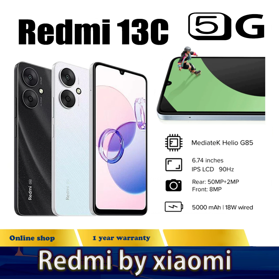 Redmi 13C 5G Smartphone 8G ram 256G ROM 6.74" IPS LCD 90Hz 50MP Triple ...
