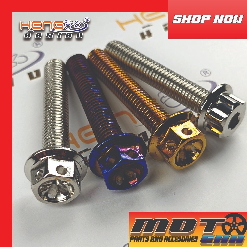 HENG STAINLESS BOLTS 8X45 MM HANDLE BAR BOLTS BARAKO RAIDER TMX GOLD ...