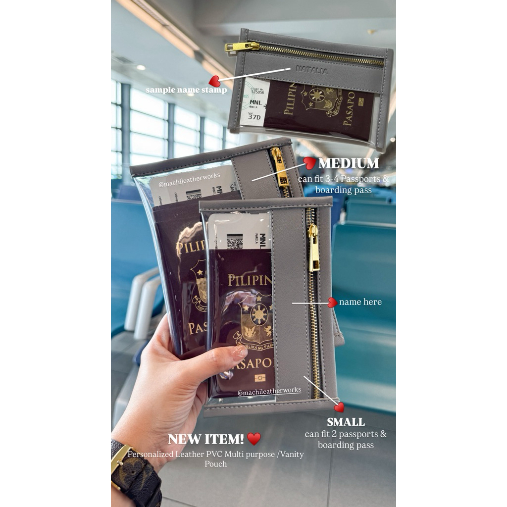 Personalized Passport Holder Vanity Pouch Travel Organizer Passbook PVC ...