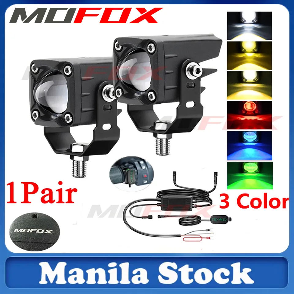 MOFOX 1Pair M1 Laser Gun Motorcycle 80W Mini Driving Light LED ...