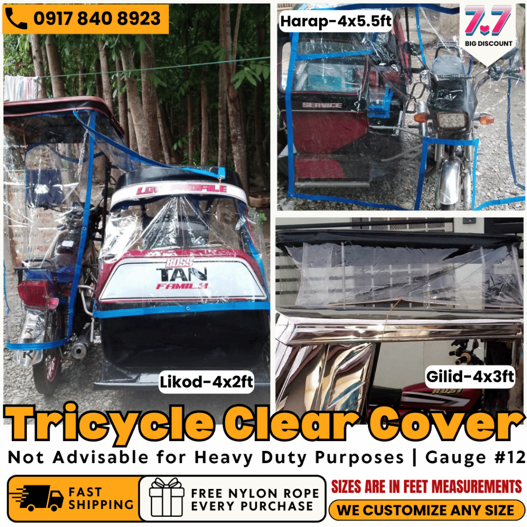 Clear Trapal para sa Tricycle tatlong set may pang harap gilid at likod ...
