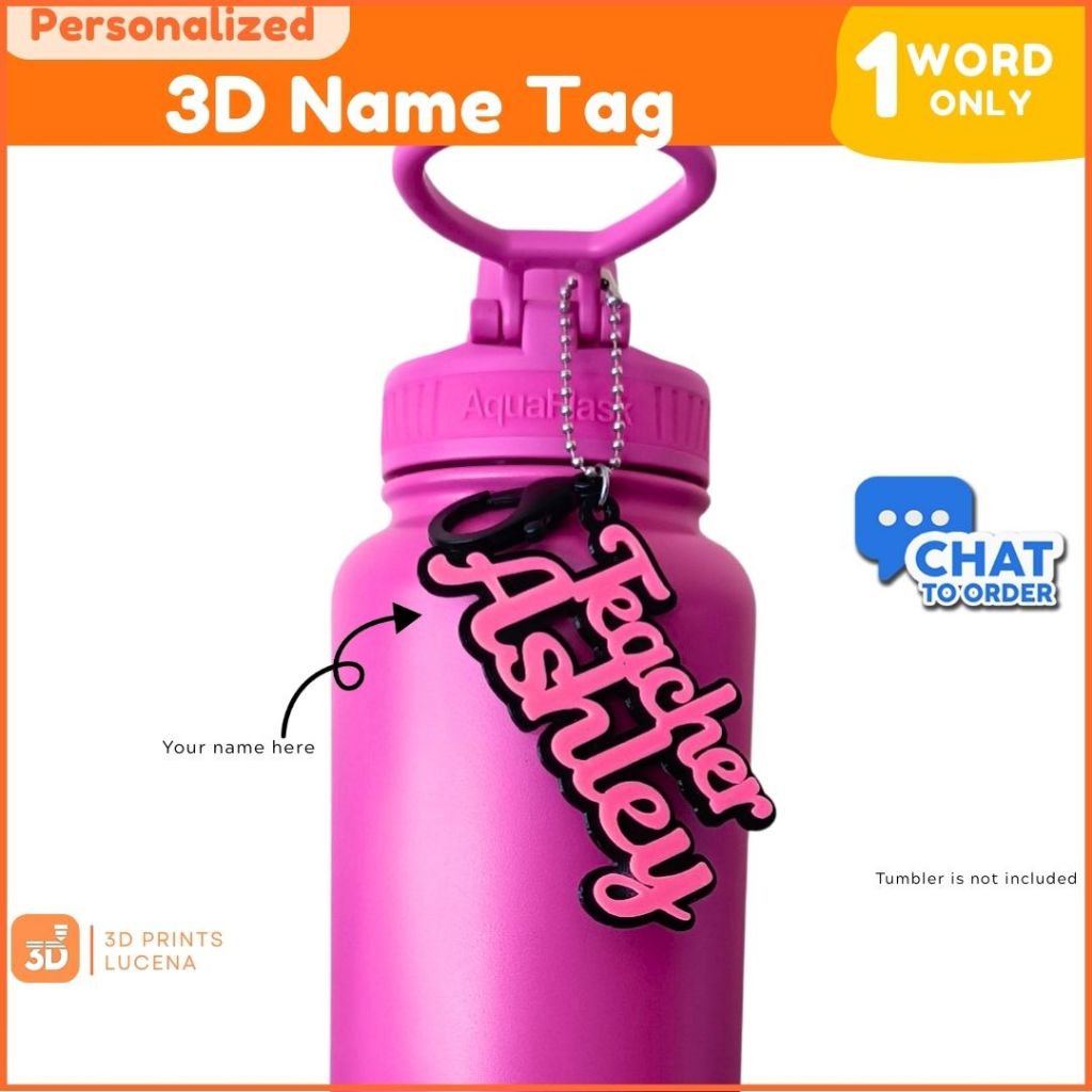 Custom 3D Name Tag – 1 Word Personalized Name Tag for Teacher, Mentor ...