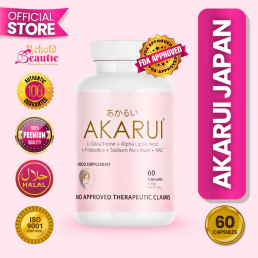 AKARUI JAPAN EFFECTIVE WHITENING GLUTATHIONE WITH COLLAGEN VITAMIN C ...