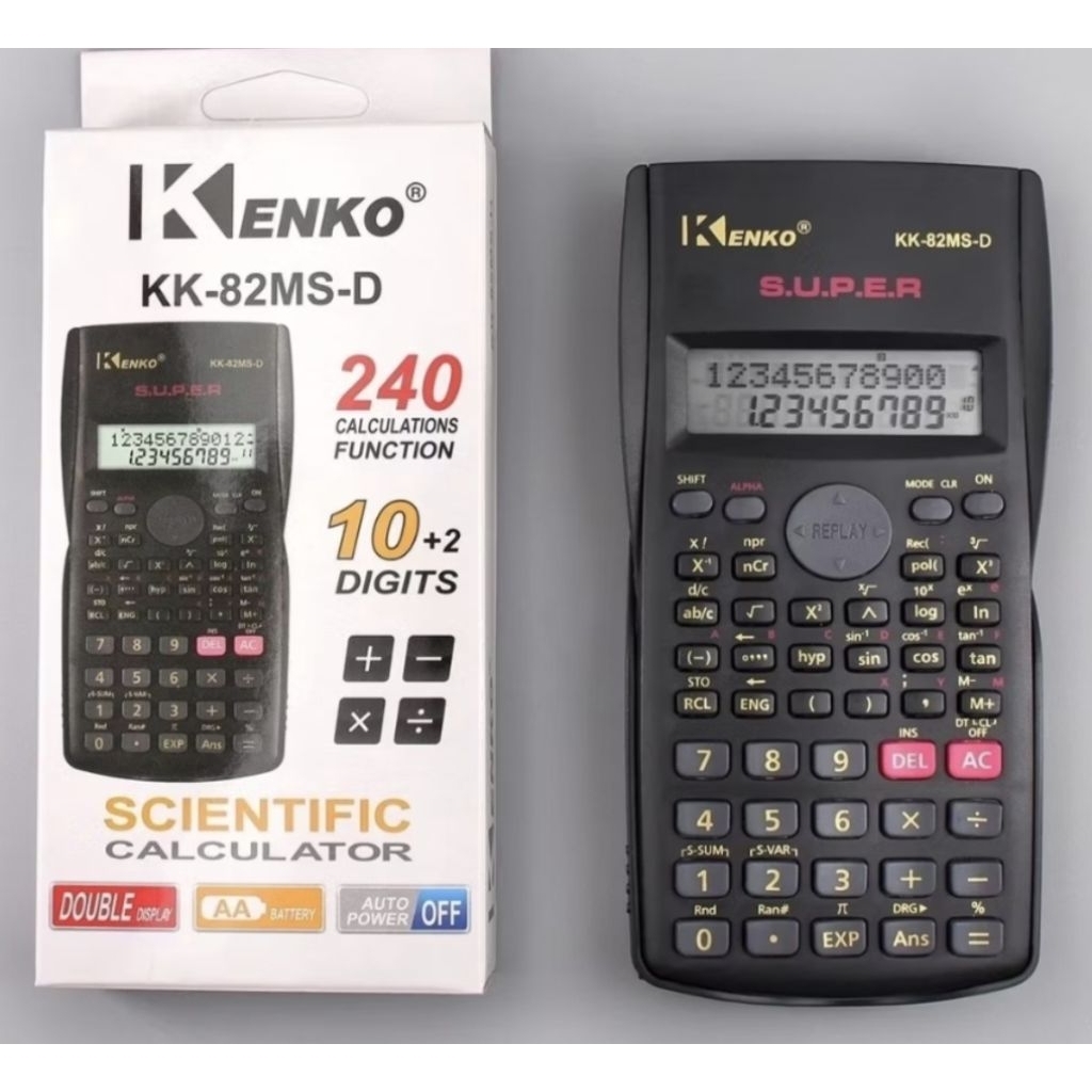 Scientific Calculator 240 Functions 2's AAA Battery input 2 Line ...