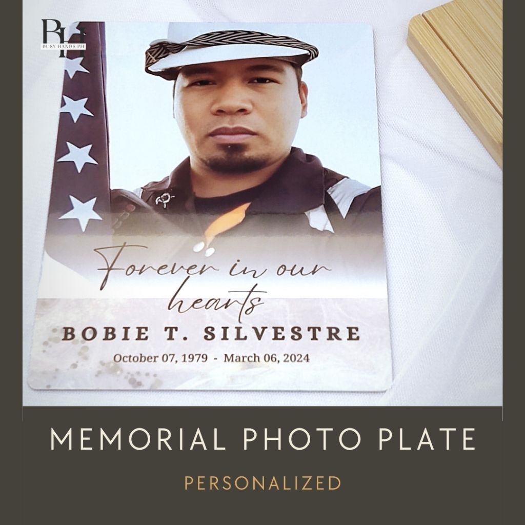 In Loving Memory Metal Photo Plate | Custom Memorial Display with Metal ...