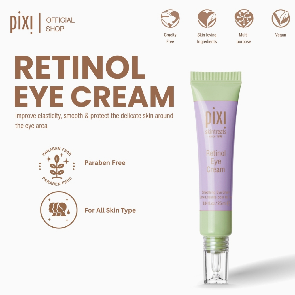 Pixi Retinol Eye Cream (25ml) - Minimizes Fine Lines, Dark Circles, and ...