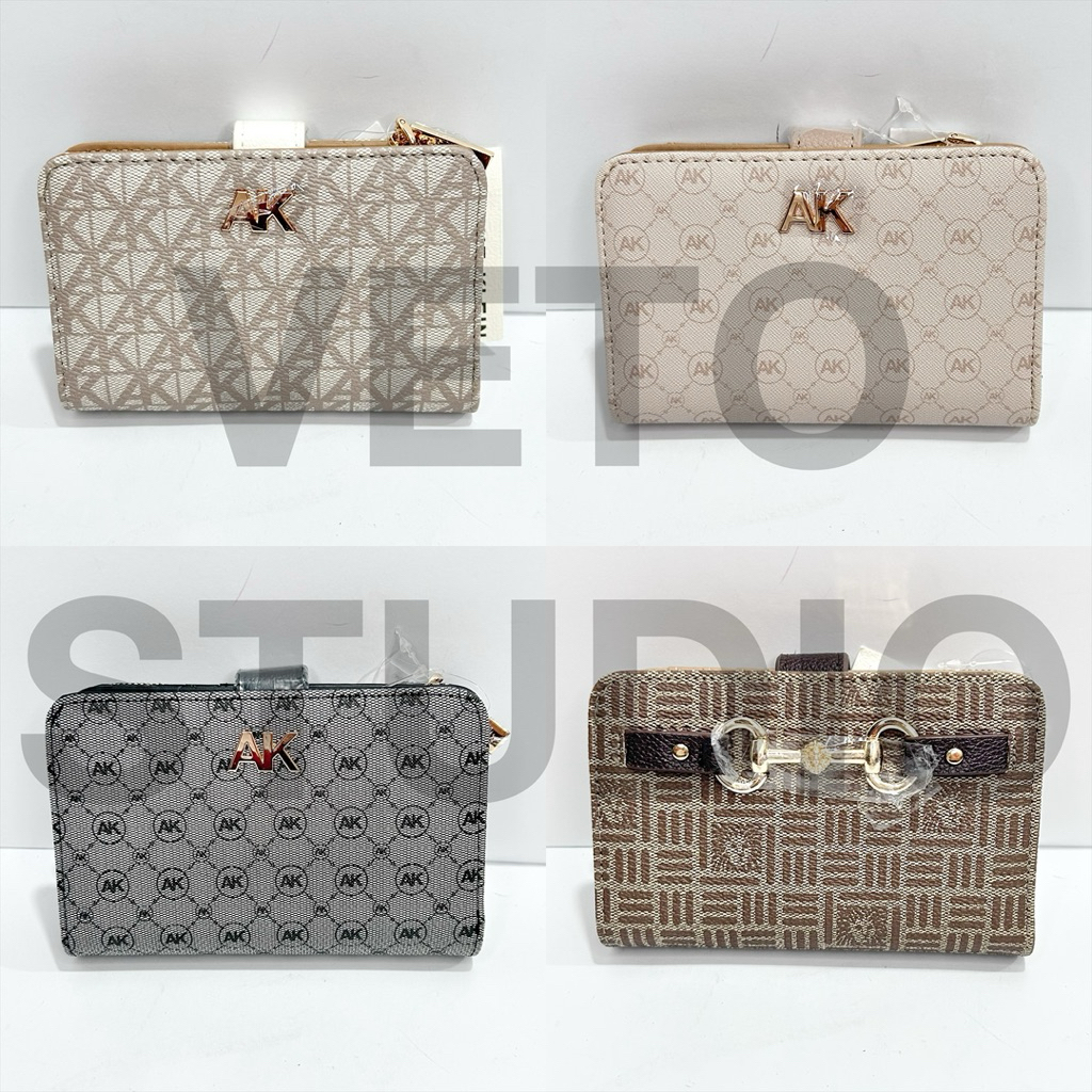 Original AK Womens Medium Compact Logo Snap Zip Zipper Wallet for Coin ...