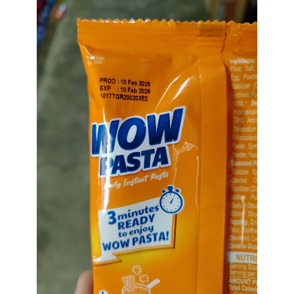 (1 pair) Wow Pasta Daily Instant Pasta with Spaghetti and Carbonara ...