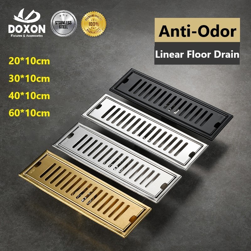 DOXON Stainless Steel Linear Floor Drain Anti-odor Long Floor Drain ...