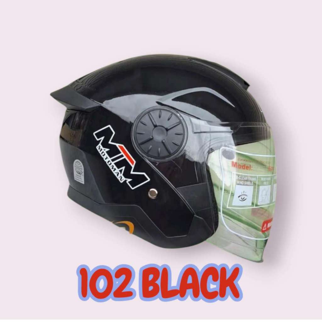 MTM MOTORCYCLE HELMET 102 RAINBOW CLEAR VISOR HALF FACE SINGLE VISOR ...