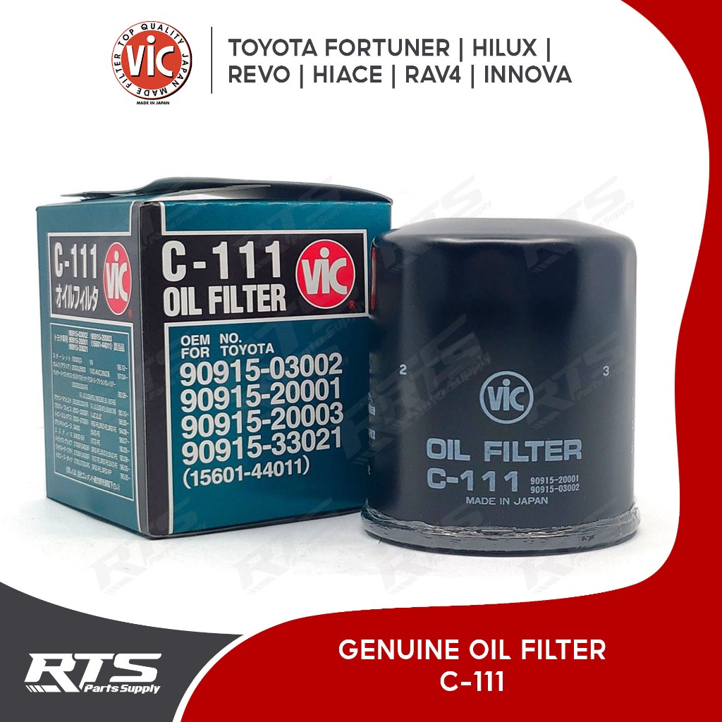 VIC Oil Filter C111 for Toyota Fortuner Innova Hilux Revo Hiace Rav4 Grandia Camry (C-111) 1Pc ...