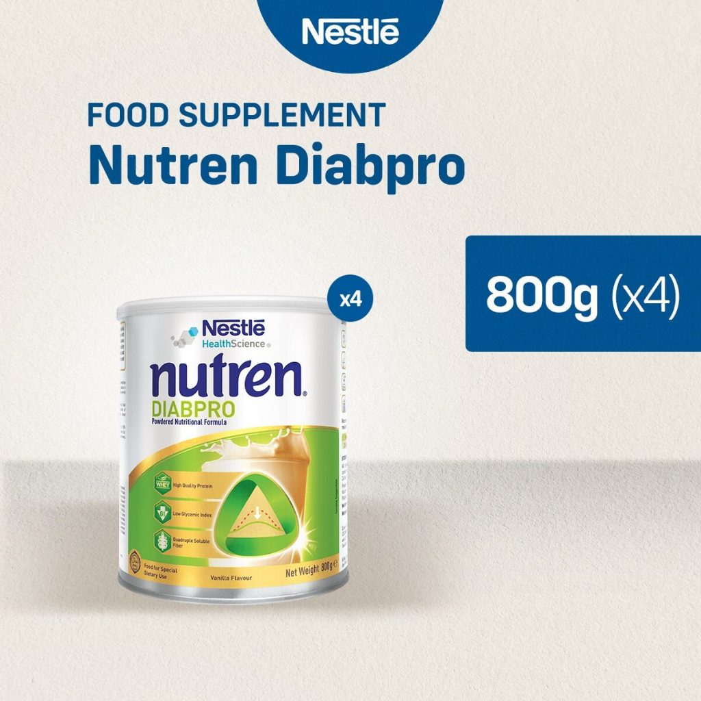 NUTREN Diabpro Vanilla Powdered Nutritional Formula 800g - Pack of 4 ...