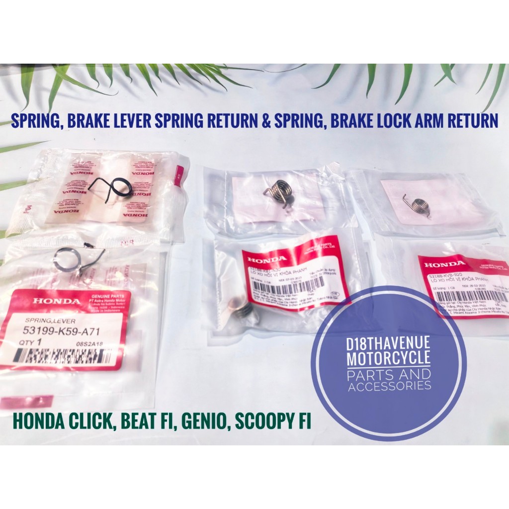 (D18)Honda Brake lock Arm Return & Brake Lever Spring Return Click V1 ...