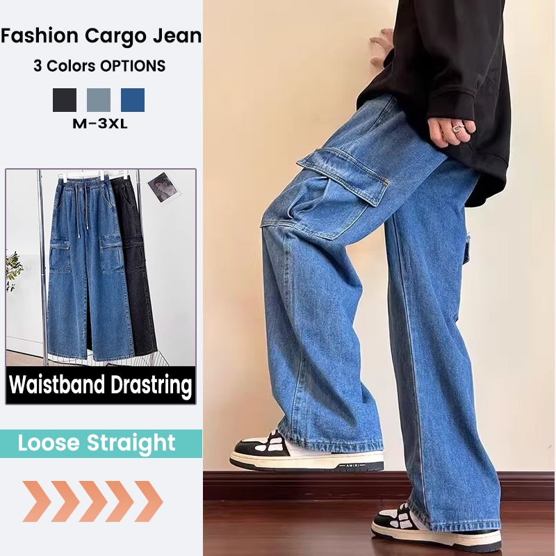 Maong Pants For Men Straight Leg Denim Jeans Korean Style Fashion Retro ...