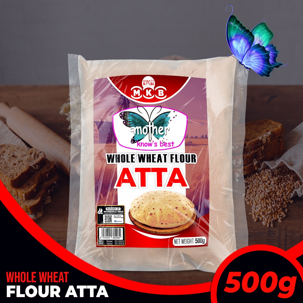 Whole Wheat Flour Atta MKB Butterfly 500g (Mother Know Best) | Shopee ...