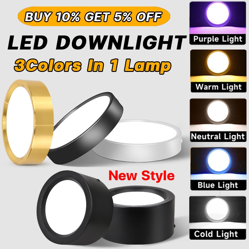 3 Colors Led Pin Light Surface Mounted Downlight Ceiling Lights Panel ...