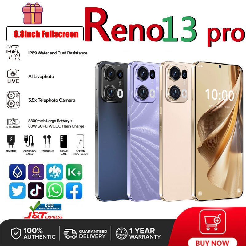 Reno 13 Pro 5G Ram+Rom:16+512GB AI Livephoto IP69 Waterproof Cellphone ...