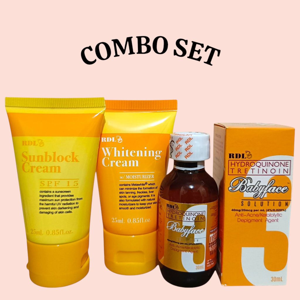RDL BABYFACE ASTRINGENT (30mL/ 60mL) +SUNBLOCK AND WHITENING CREAM 25mL ...