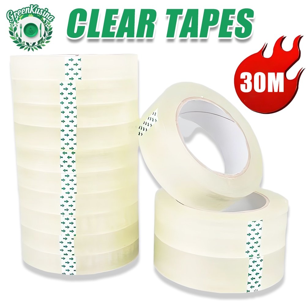 10pcs Clear Tape 1/2 , 3/4 And 1 Inch Scotch Tape Stationary Tape 30m ...