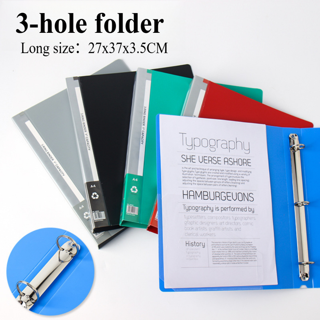 Long 3 Holes Binder File Folder Flexible Round Binder with Plastic ...