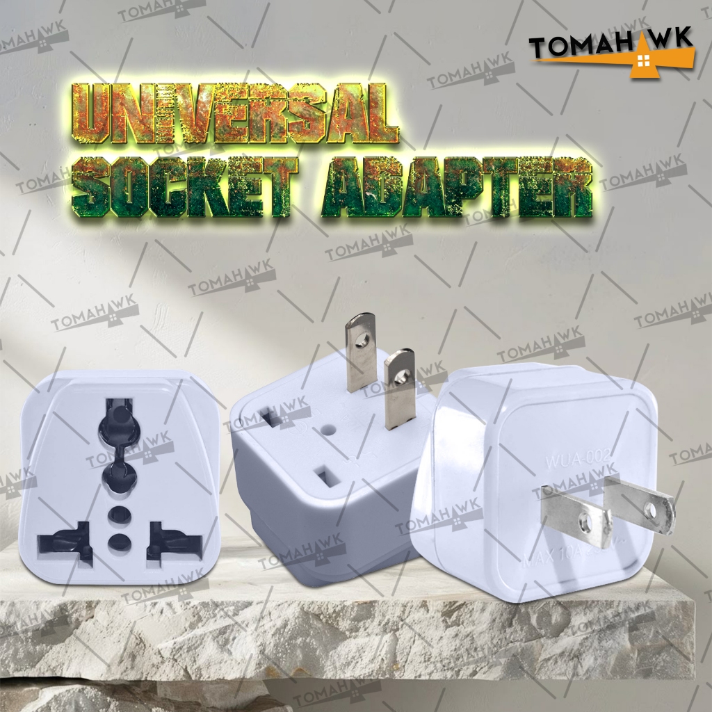 TOMAHAWK UNIVERSAL SOCKET ADAPTER 10A 250V FLAT PIN (POWER PLUG ...
