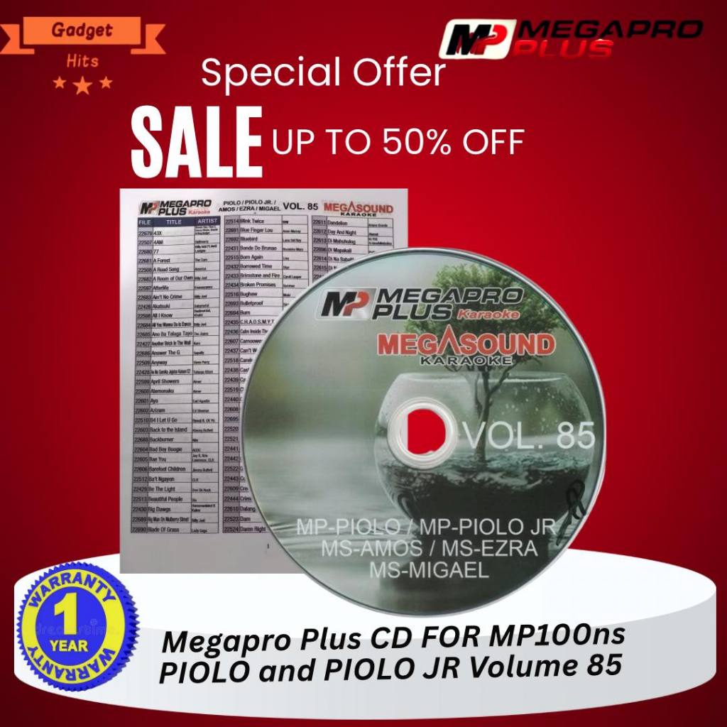 Megapro Plus Volume 85 CD for Piolo/MP-P JR/MS-AMOS/MS-EZRA/MS-MIGAEL ...