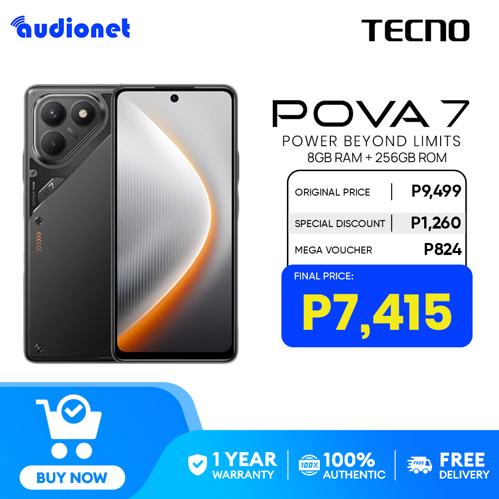 TECNO POVA 7 Smartphone | 8GB+256GB | MTK Helio G100 Ultimate | 108MP Main Cam-era | 6.78” 120Hz ...