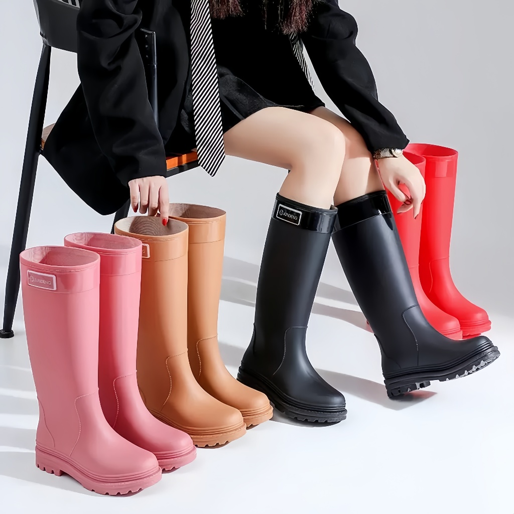 Women's Tall Rain Boots Stylish & Waterproof Women's High-Cut Fashion ...