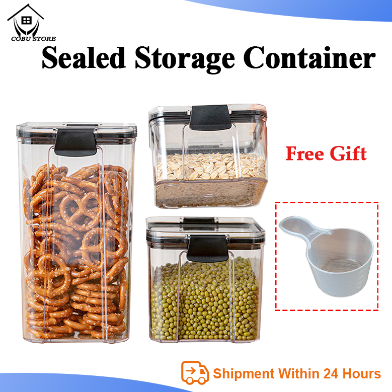 700/1300/1800ML Airtight Food Storage Plastic Box Kitchen Grain ...
