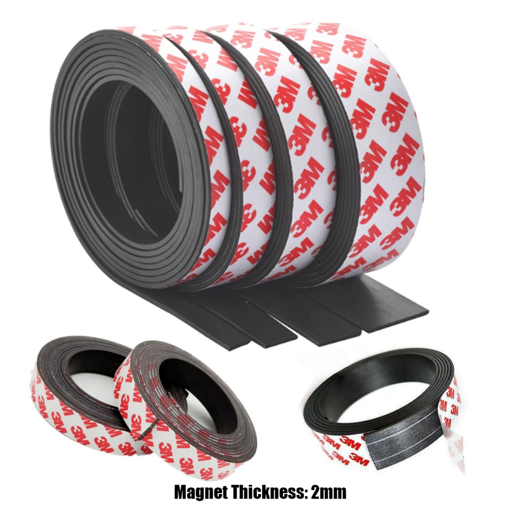 Magnetic Strip w/ Adhessive 3M Flexible Ferrite Magnet Tape 2mm ...