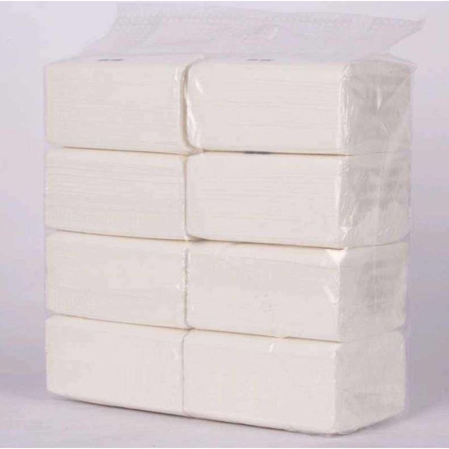 (3 ply x 8 Packs) 100 Pulls WHITE Tissue Thick & Soft Tissue Cleaning ...
