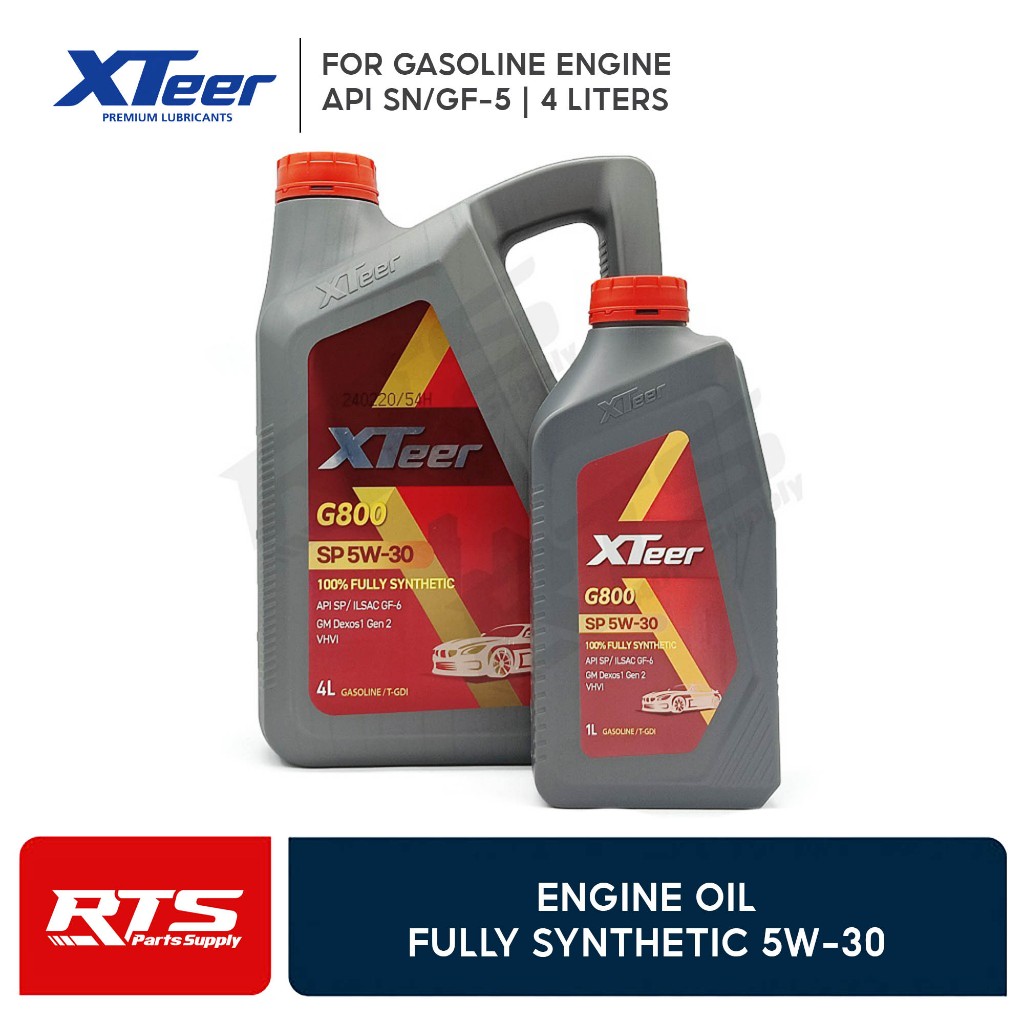 XTEER Gasoline Fully Synthetic Engine Oil G800 5W-30 4 Liters 1Pc ...