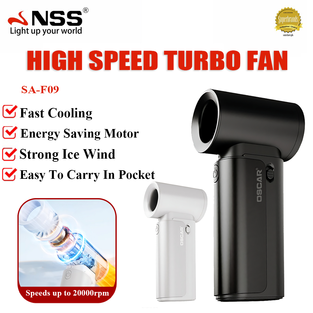 OSCAR High Speed Turbo Fan 4000mAh Rechargeable Cooling Handheld Fan ...