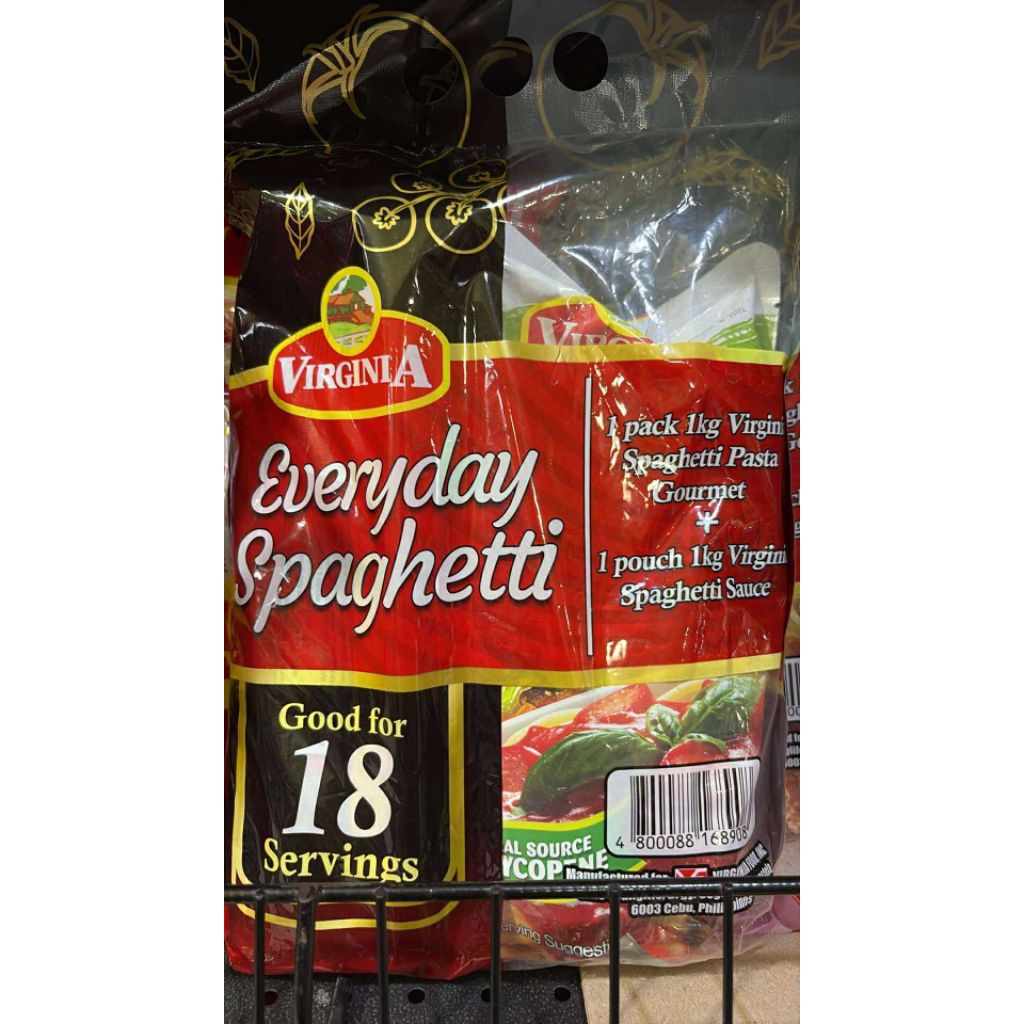 Virginia Everyday Spaghetti with 1kg pasta and 1kg spag sauce | Shopee ...