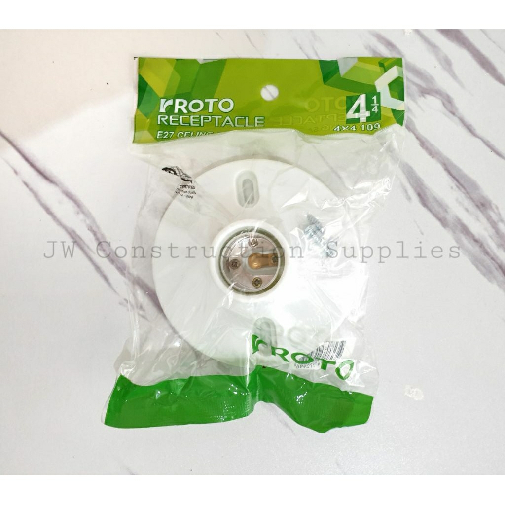 ROTO Receptacle E27 Ceiling 4x4 (5A 250V~) | Shopee Philippines