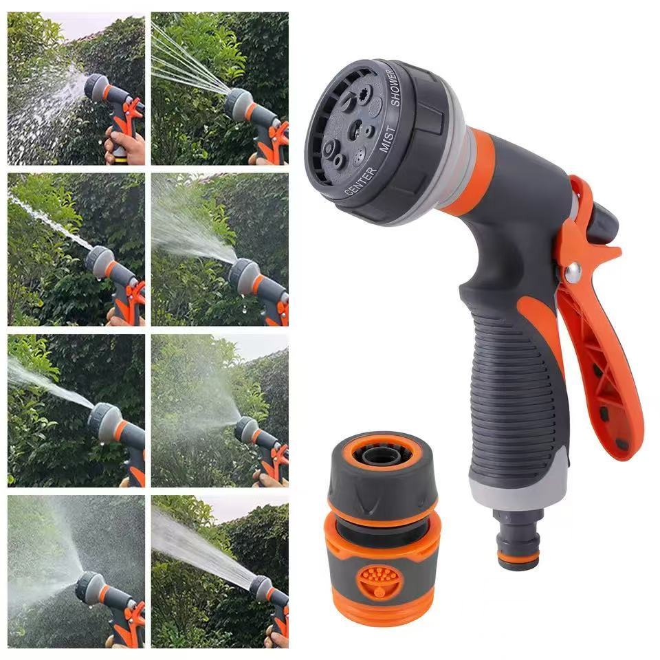 Garden watering gun 8 modes high pressure sprayer adjustable nozzle ...