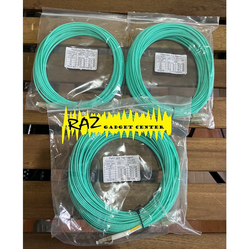 LC To SC UPC Multimode OM3 Duplex Fiber Optic Patch Cable 3 Meters, 10m ...