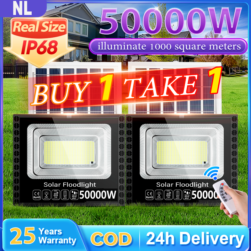 BUY 1 TAKE 1 solar light outdoor waterproof solar flood light IP68 with remote | Shopee Philippines