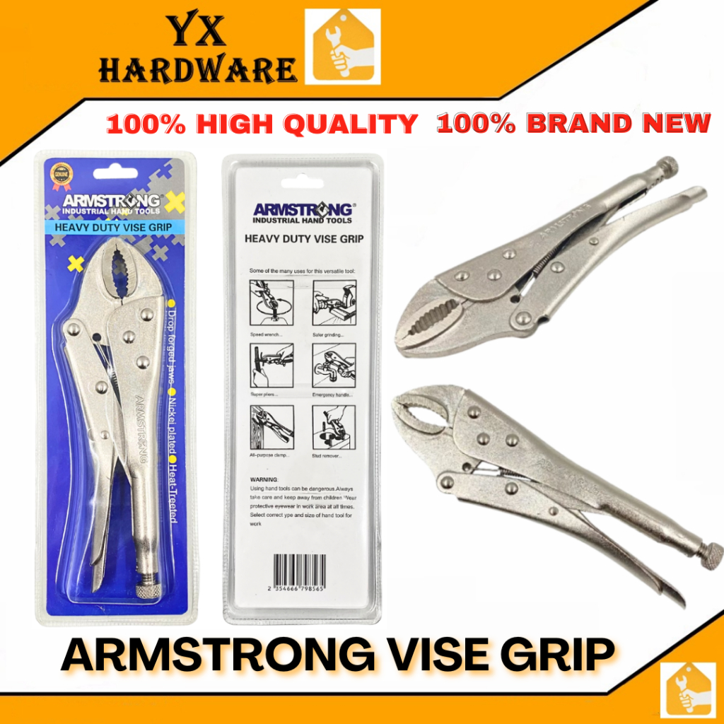Armstrong Straight Curved Jaw Vise Grip Round Long Locking Pliers ...