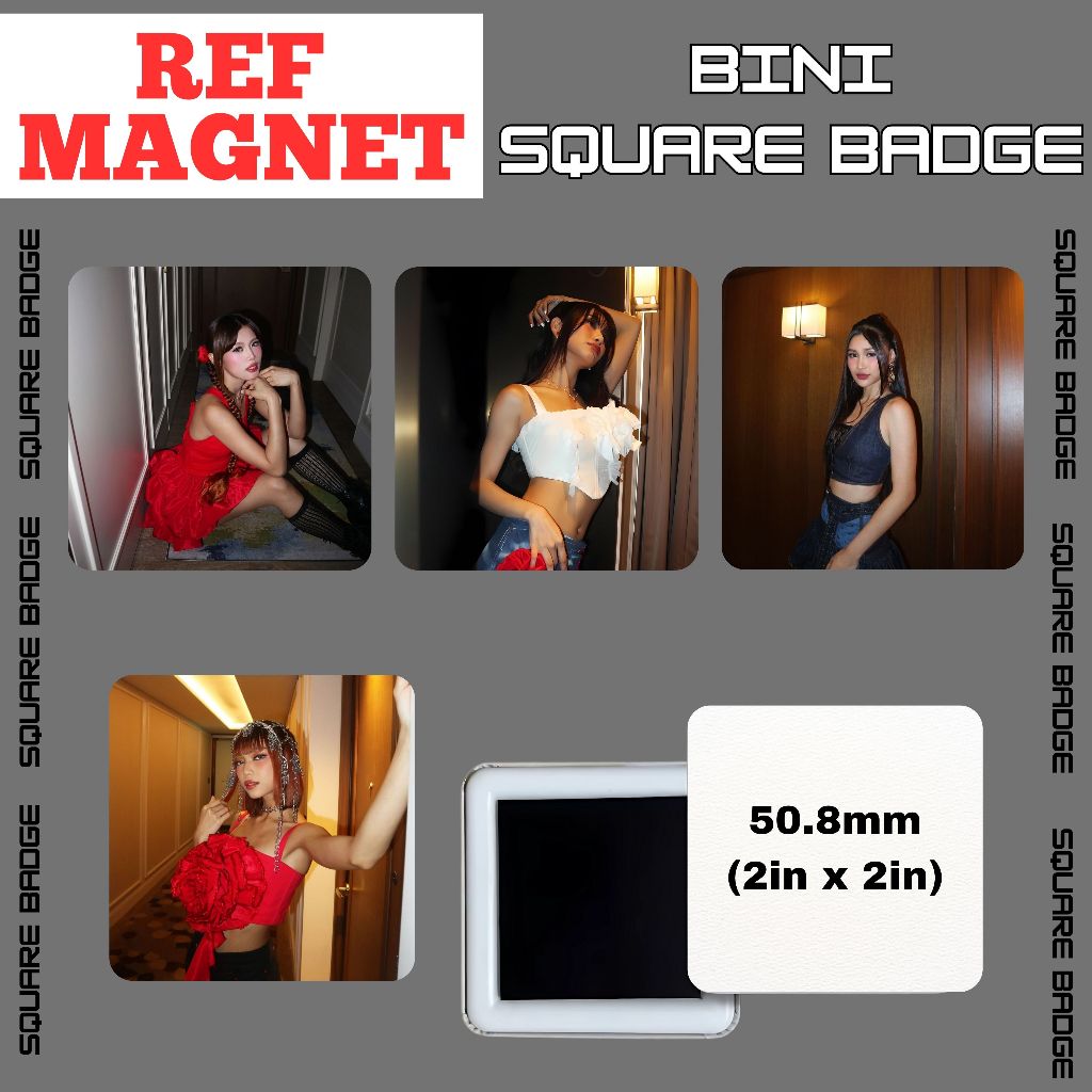 BINI KOREA CONCEPT- SQUARE BADGE REF MAGNET 2 x 2 inches | Shopee ...