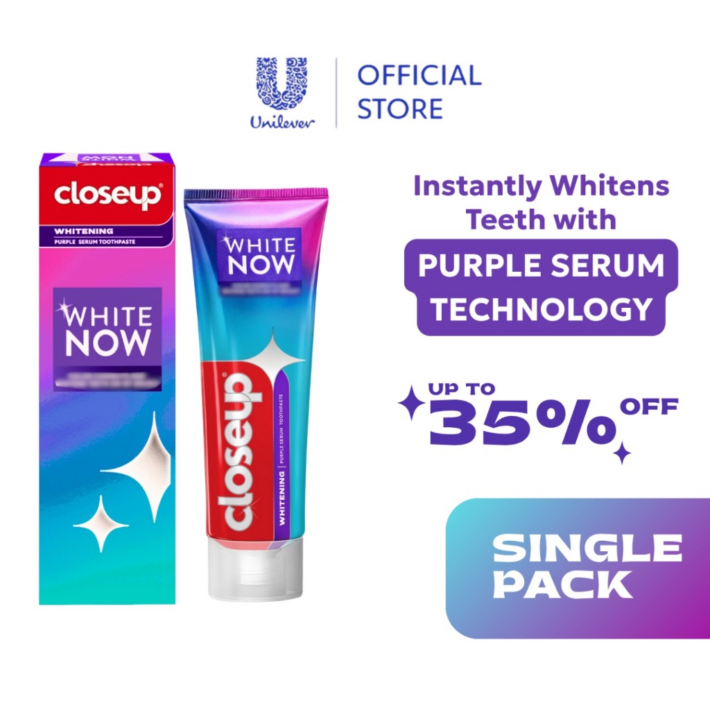Closeup White Now Toothpaste Purple Serum Gel 85G | Shopee Philippines