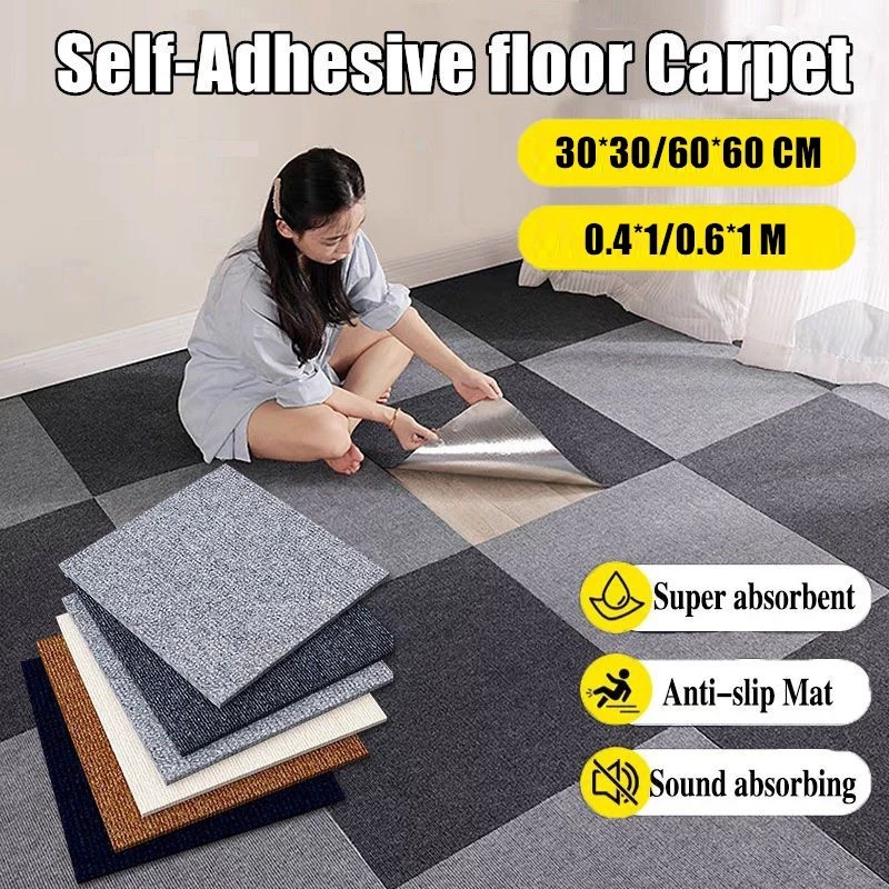 60x60cm Square Thickening Carpet Tile Self Adhesive Non-slip Waterproof ...