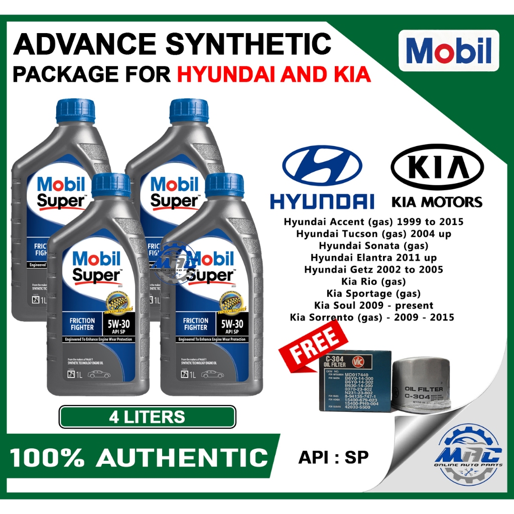Mobil Super Friction Fighter 5W-30 4 liters For HYUNDAI Elantra ...