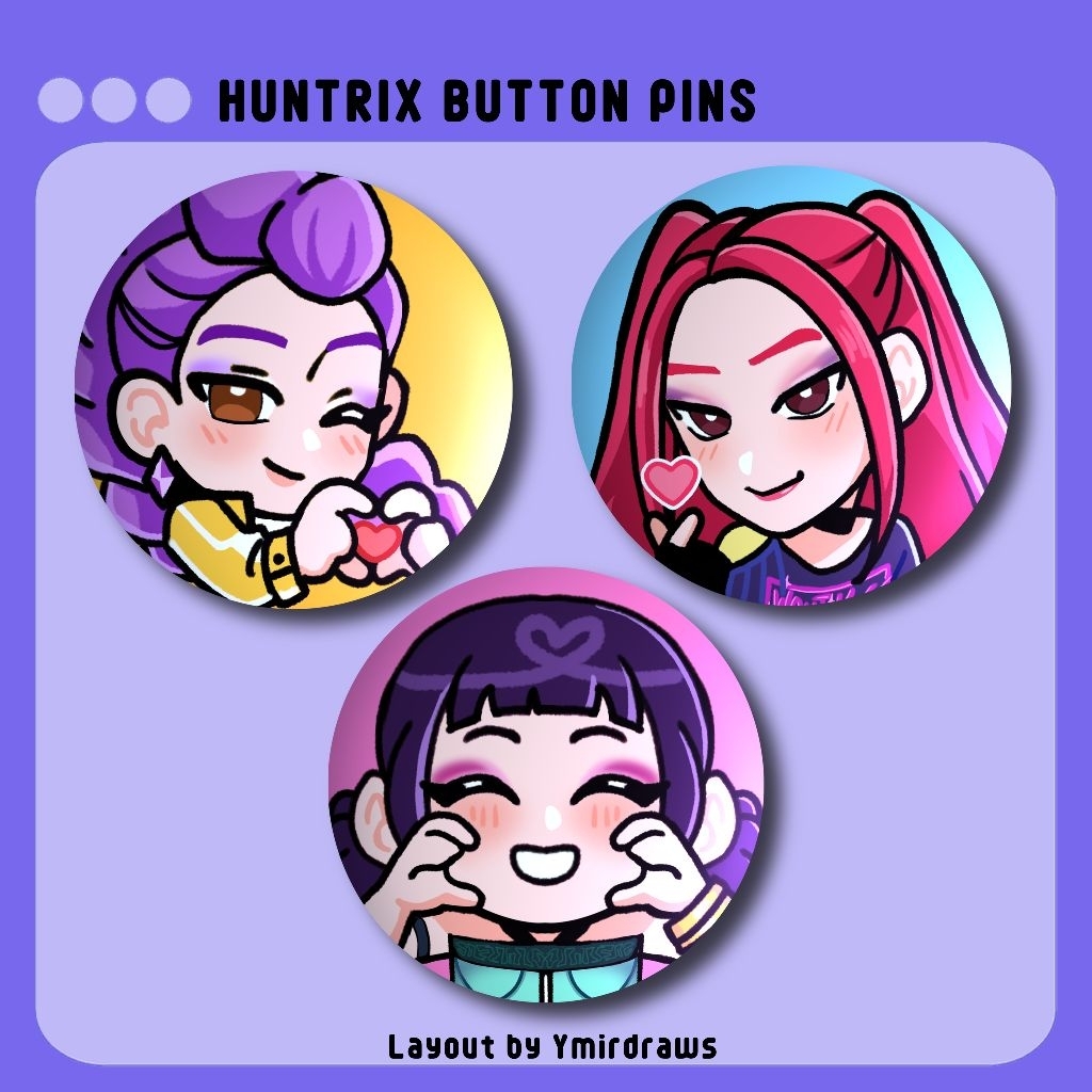 Kpop Demon Hunters Huntrix Button Pins | Shopee Philippines