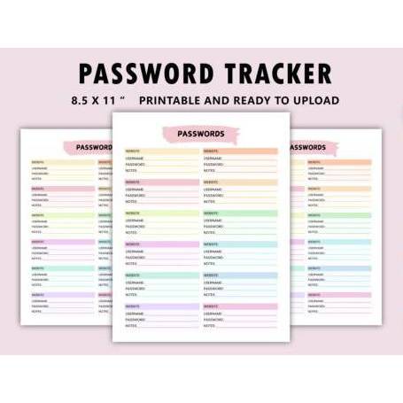 Digital Planner, Password Tracker, Password Log Password Keeper ...