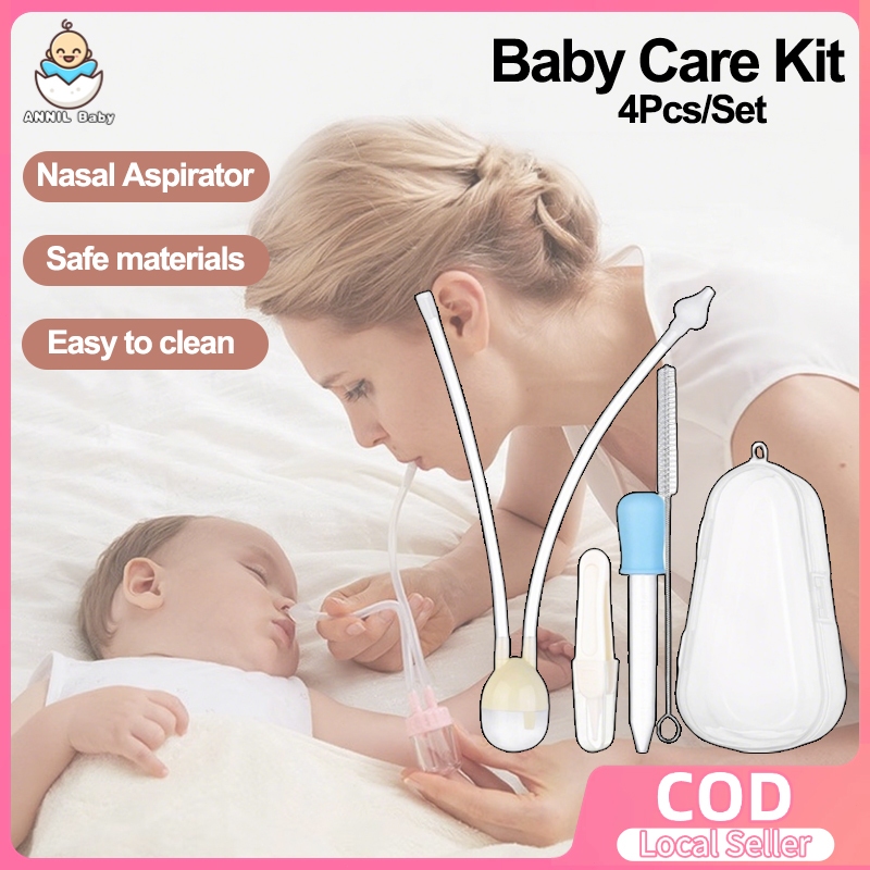 ANNIL 4Pcs/Set Newborn Baby Safety Nose Cleaner Vacuum Suction Nasal ...