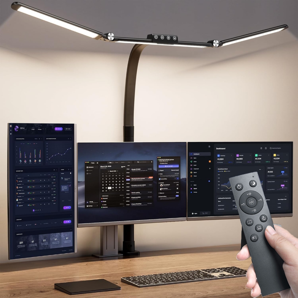 24W Ultra Bright LED Desk Lamp Stepless Dimming Eye-Caring Architect ...