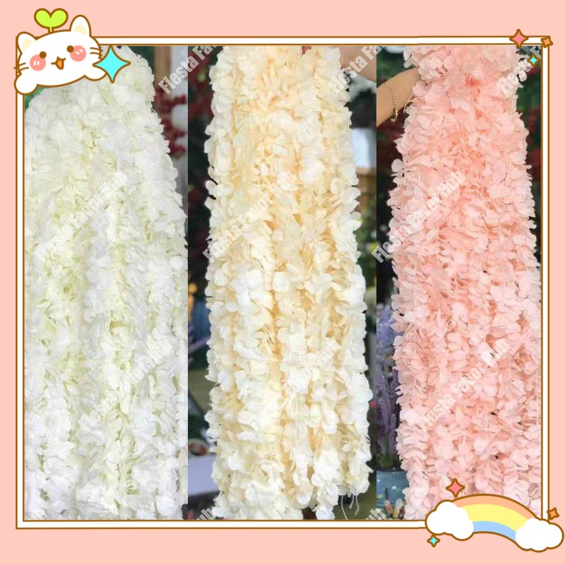 【50pcs】Artificial fake wisteria 50cm vine hanging silk flower rope rope ...